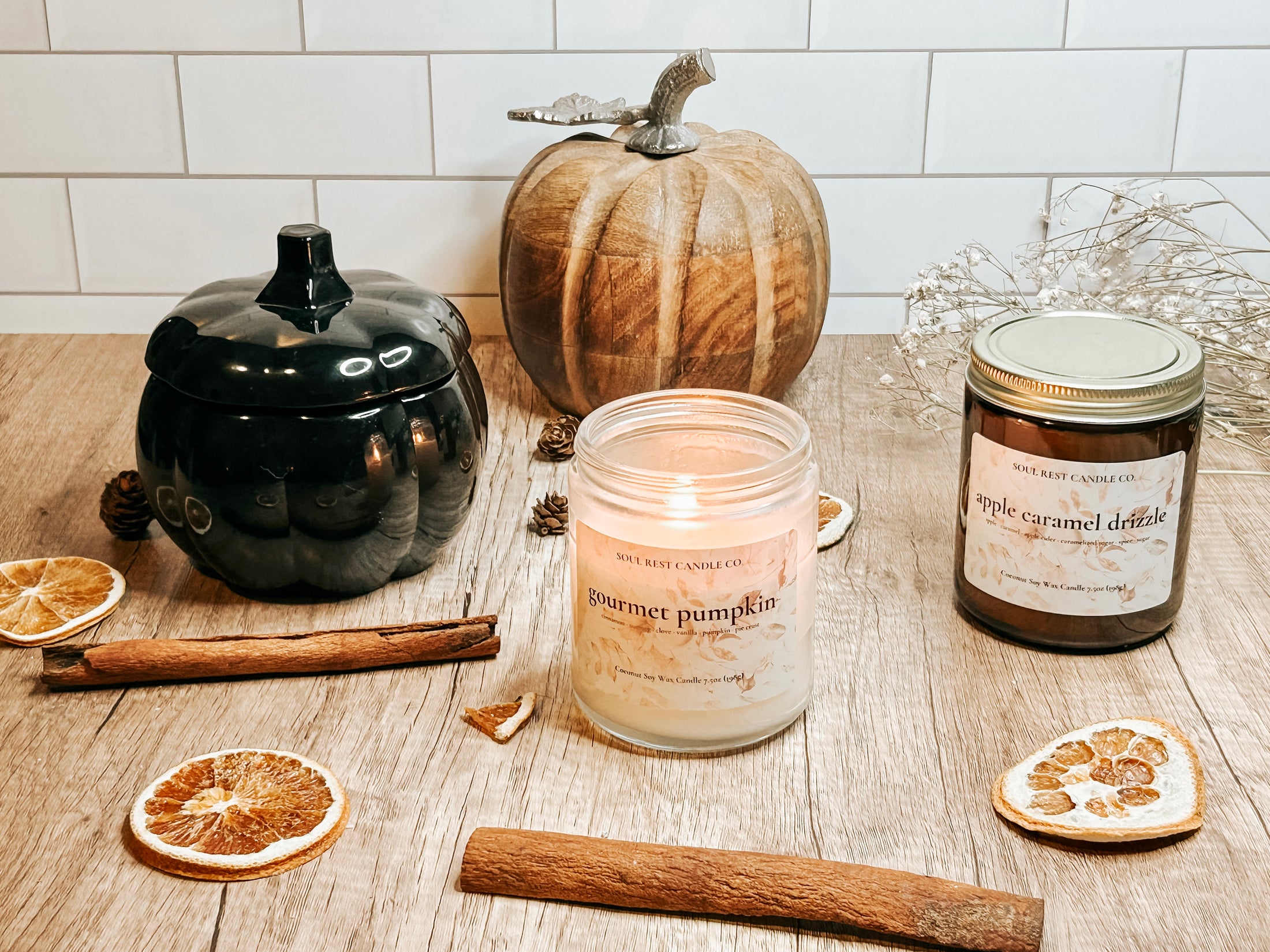 Orange Pumpkin Jar Double-Wick Candle 14 oz – Soul Rest Candle Co.